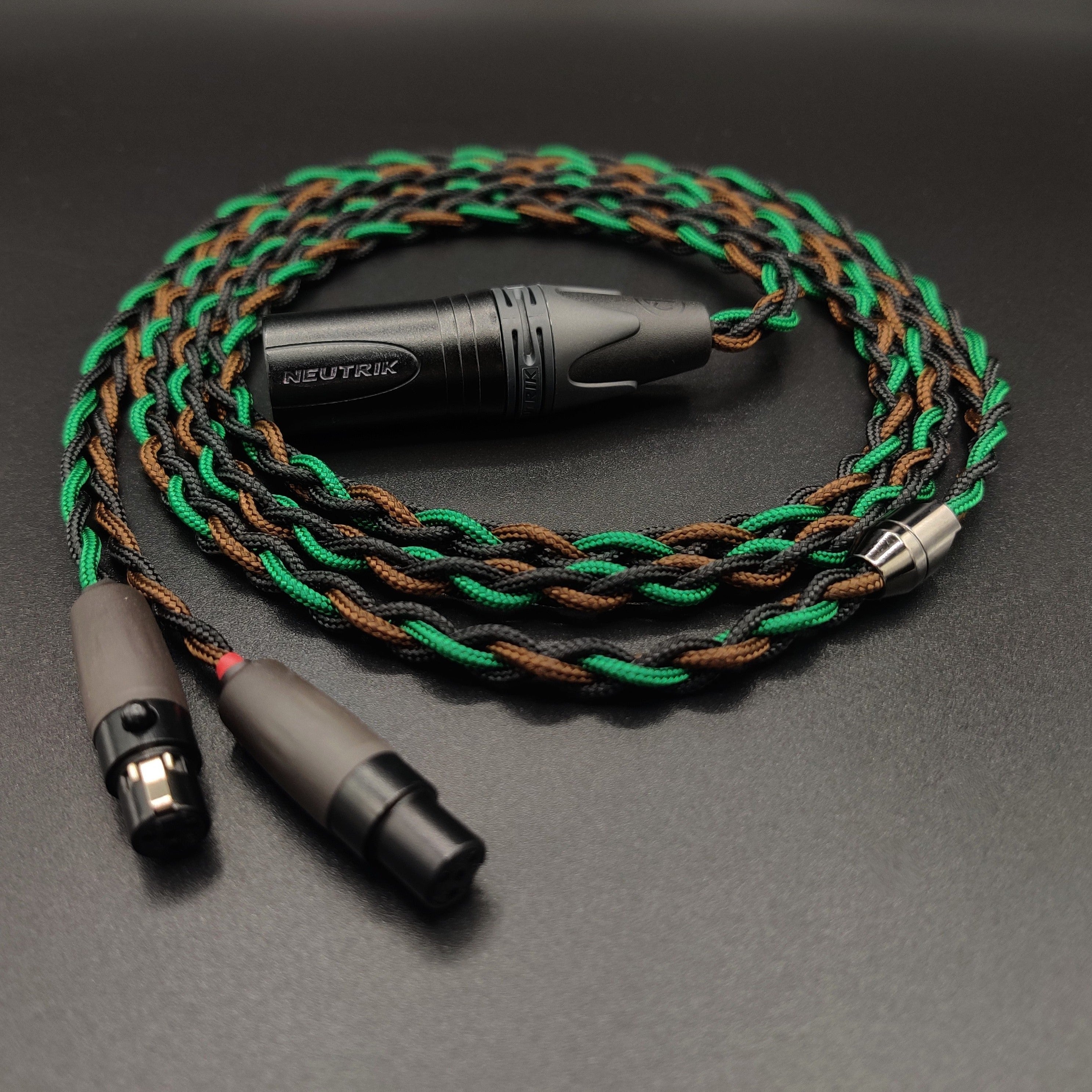 Dual 4 Pin Mini XLR Headphone Cable - Braided sleeved – SkyAudioCables